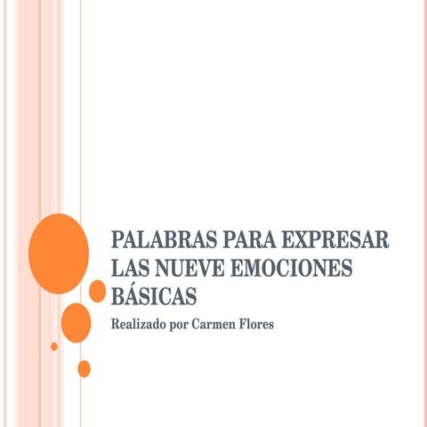 Palabras Para Expresar Las Nueve Emociones BáSicas | PPT