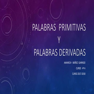 Palabras primitivas y derivadas | PPTX