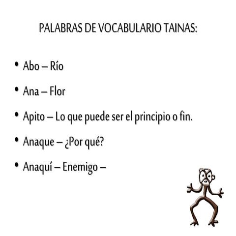 PALABRAS DE VOACBULARIO TAINAS | PPTX