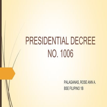 Presidential decree no. 1006 | PPTX