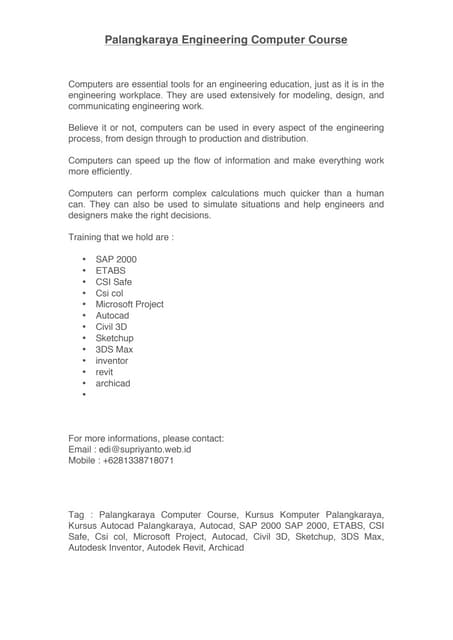 Manado engineering computer course | PDF | Graphics Software | Computer Software and Applications