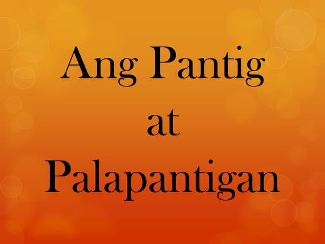PALAPANTIGAN | PDF