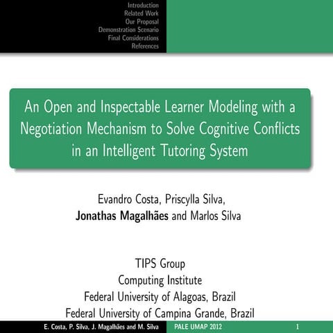 An Open and Inspectable Learner Modeling with a Negotiation Mechanism to Solve Cognitive ...