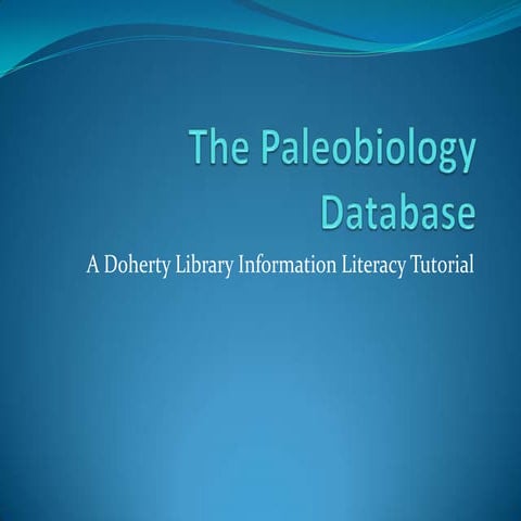 Paleobiology Database | PPT
