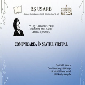 Gherda PALII, Lilia ABABII. Comunicarea în spaţiul virtual | PPT