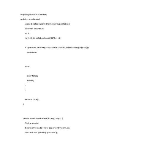 Palindromo no recursivo | DOC