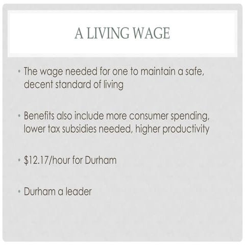 Durham People's Alliance Living Wage Presentation | PPT