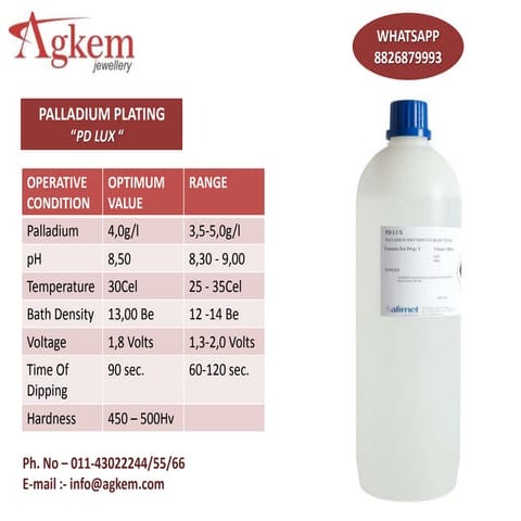 PALLADIUM PLATING "PD LUX | PPT