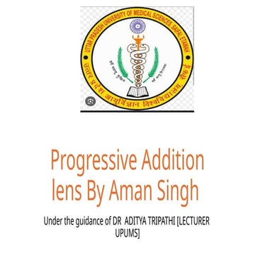 Learn the basics of Progressive addition lens . | PPT