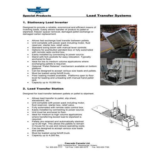 Pallet Transfer Systems Brochure | PDF
