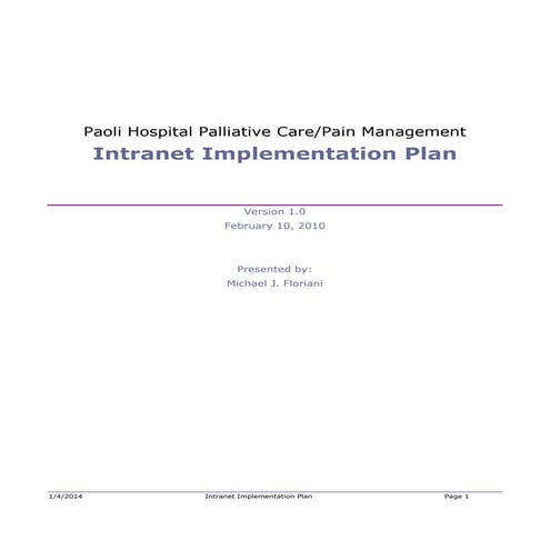 Paoli Hospital Palliative Care Proposal | DOCX