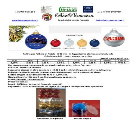 Palline in vetro soffiato Personalizzate | PDF