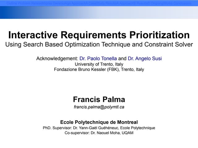 Interactive Requirements Prioritization Using Search Based Optimization Technique And Constraint