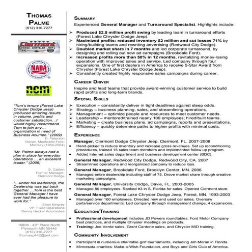 Palme Thomas Resume | DOC