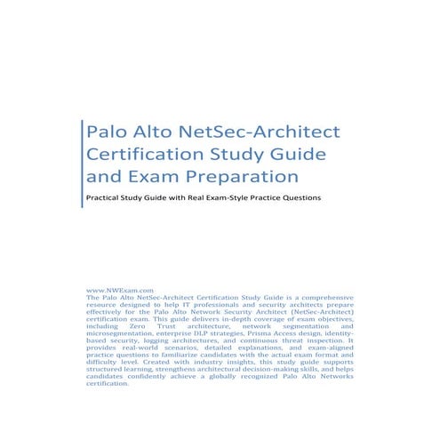 Palo Alto NetSec-Architect Certification Study Guide and Exam ...