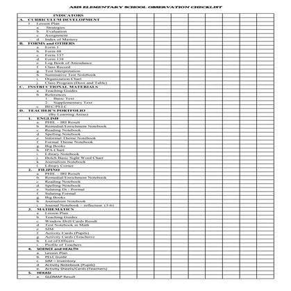 Palocpoc elementary school observation checklist (3) | DOCX
