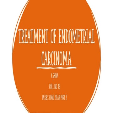 treatment of endometrial carcinoma obs and gynic | PDF