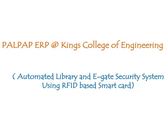 Palpap erp @ adhiyamaan college of engineering | PPTX | Computer Software and Applications ...