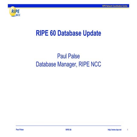 RIPE Database Update | PDF | Databases | Computer Software and Applications