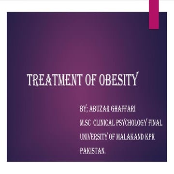 TREATMENT OF OBESITY | PDF
