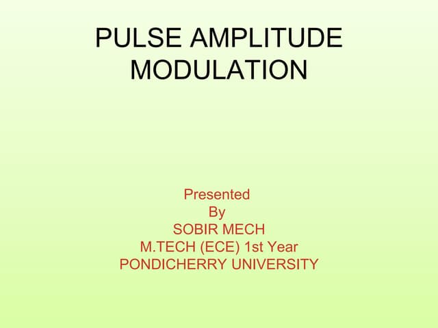 Pulse modulation | PPT