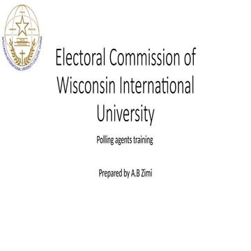 Poling agents and officials training manual for SRC elections | PPTX