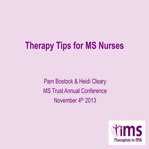 Therapy Tips for MS Nurses | PPTX