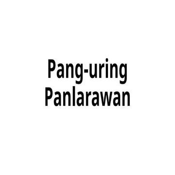 Uri ng pang uring pamilang | PPTX