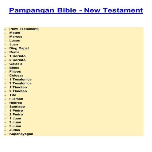 Pampangan bible new testament | DOCX