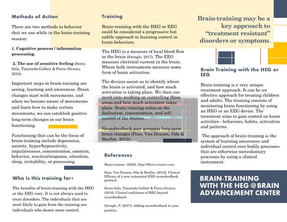 Pamphlet HEG and Neurofeedback Brain training pamphlet BAC Cheyenne ...