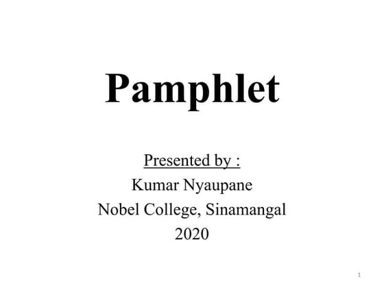 Pamphlet | PPT