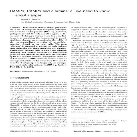 Pamps, alarmins damps | PDF