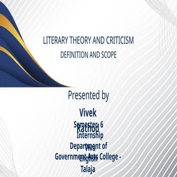 literary theory and criticism by Vivek p | PPTX