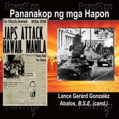 Pananakop ng mga hapon sa pilipinas | PPTX