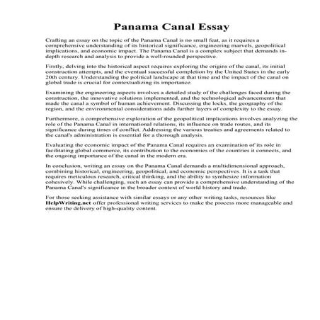 Panama Canal Essay | PDF