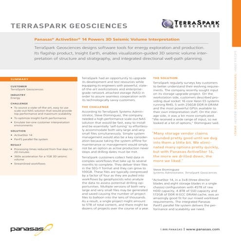 Panasas ActiveStor Parallel Storage | PDF