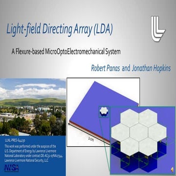 Light-field Directing Array (LDA)" by Robert Panas, LLNL Engineer | PPT