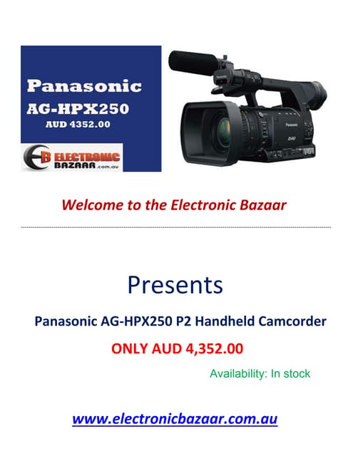 Panasonic ag hpx500 shoulder mounted camcorder | PDF