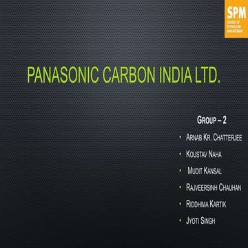 Financial Analysis of Panasonic carbon india ltd | PPT