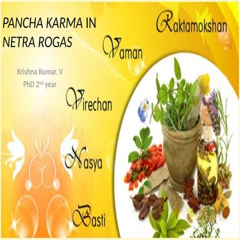 Panchakarma in netra roga shalakyatantra | PPTX