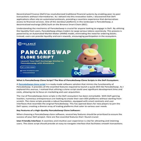 Innovative Strategies for Leveraging DeFi with PancakeSwap Clone ...