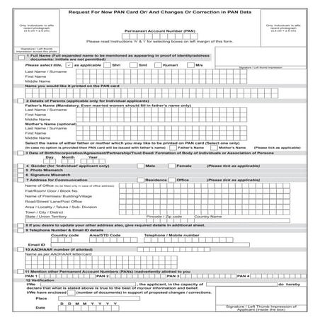 Pan card correction | PDF