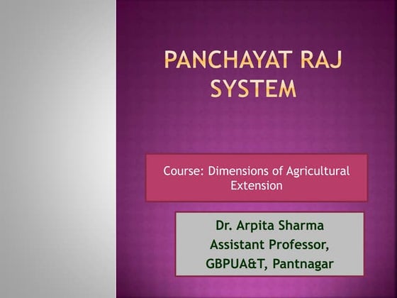 Panchayati raj system | PPT