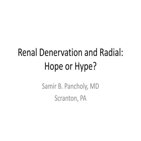 Pancholy SB - AIMRADIAL 2014 Endovascular - Renal denervation | PPTX