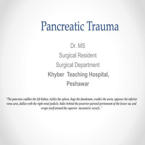 Pancreatic trauma | PPTX