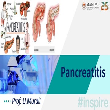 Pancreatitis - Acute & Chronic - Types, C/F & Mgt | PDF
