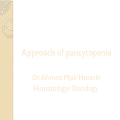 Diagnostic Approach to Pancytopenia Clinical PBS and Bone Marrow | PPTX