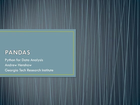 Data Analysis With Python Pandas Ppt 2126
