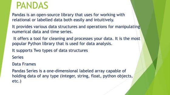 Introduction To Pandas Pptx Programming Languages Computing 1838