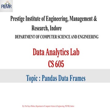 Introduction to pandas | PPTX